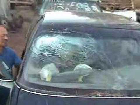 air bag going off in the car - YouTube