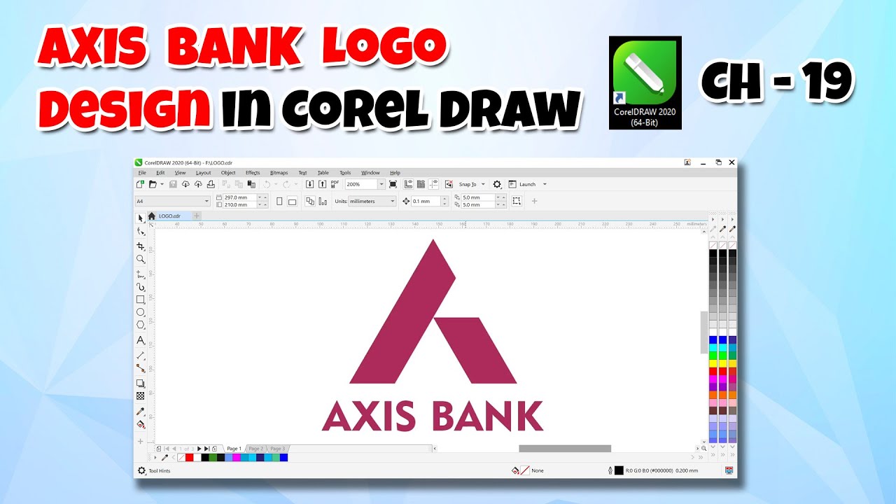 AXIS Bank Logo Design in CorelDraw - CorelDraw Full Course | Ch - 19 ...