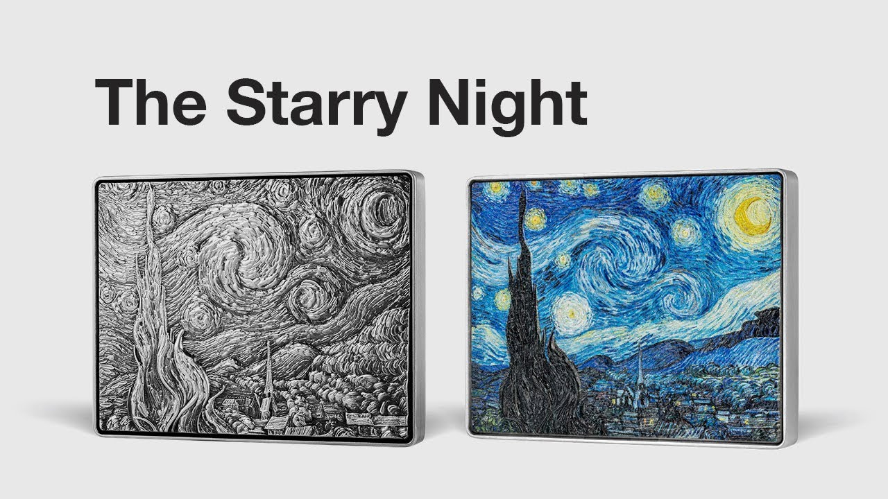 The Starry Night by Vincent van Gogh 1 oz Fine Silver Collectible Coin ...