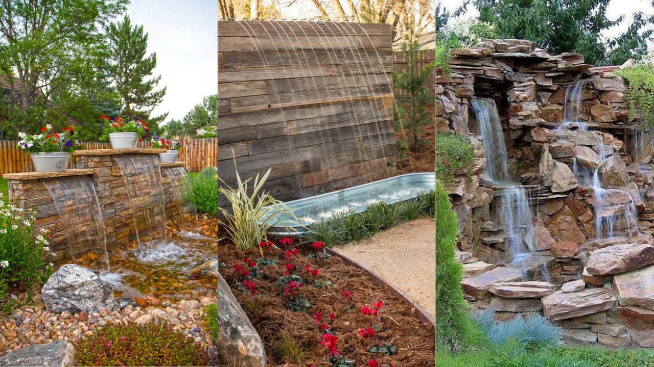 Waterfalls backyard diy garden fountains | Water fountain ideas for ...