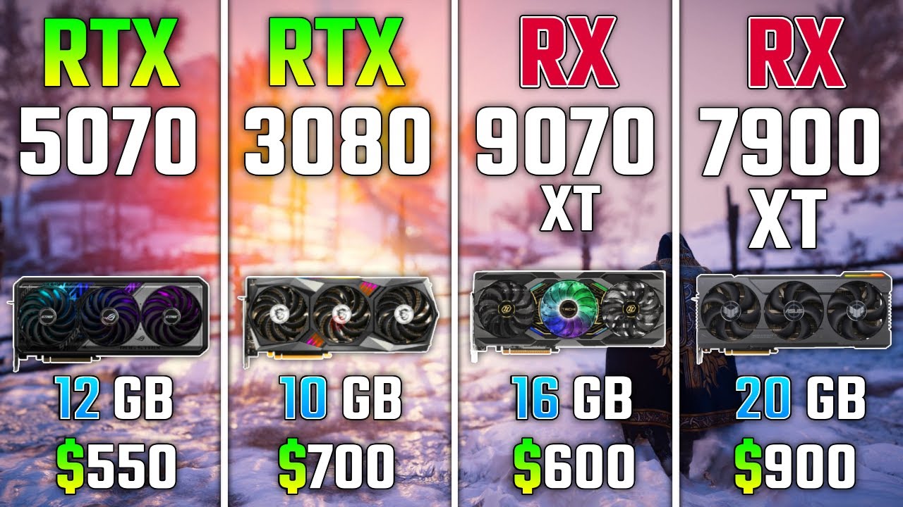 RTX 5070 vs RTX 3080 vs RX 9070 XT vs RX 7900 XT | Test in 7 Games ...