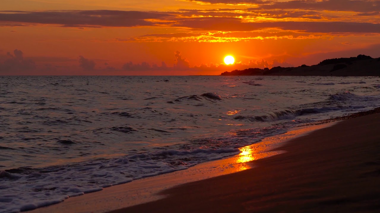 Sunset on the beach in time lapse - No Copyright - YouTube