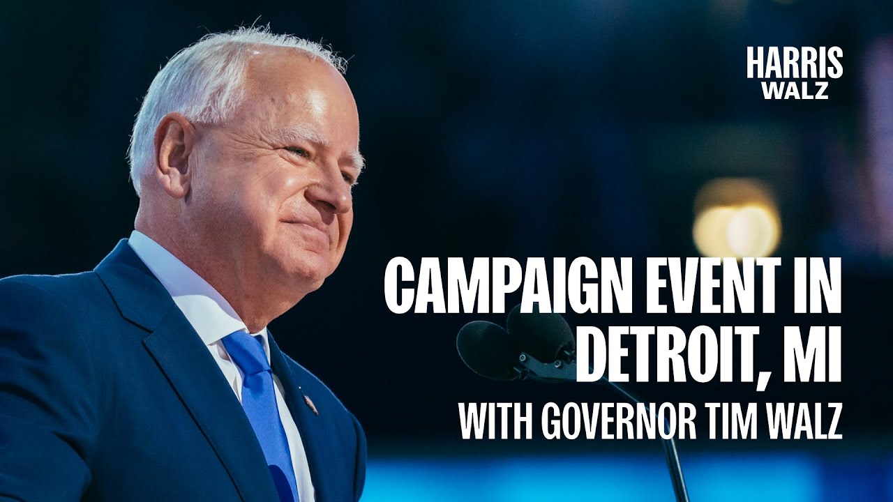 Governor Tim Walz Speaks in Detroit, MI - YouTube