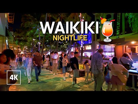 Hawaii Night Walk 💃🏼 Waikiki Beach Nightlife