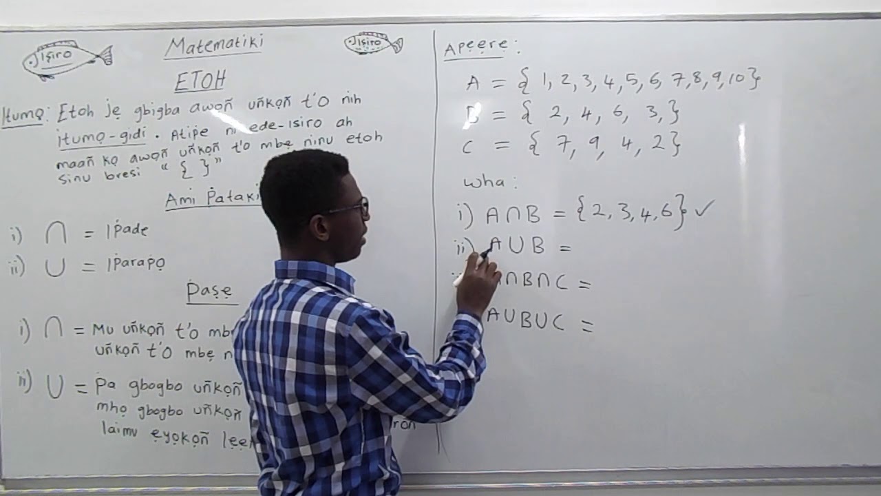 Mathematics| set theory in Yoruba| Nigerian language - YouTube
