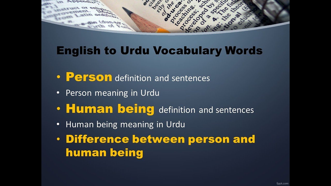English to Urdu Vocabulary Words|Person|Human being - YouTube