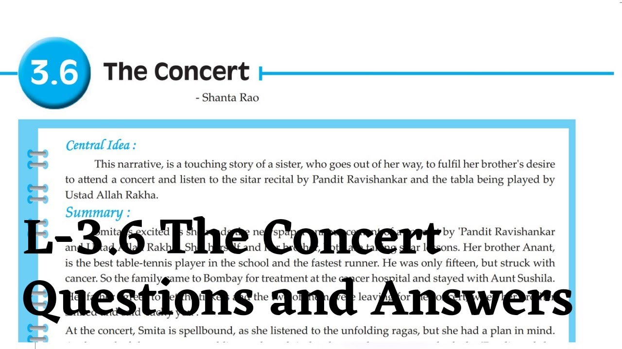 The Concert class 10 | Questions and Answers English chapter 3.6 master ...
