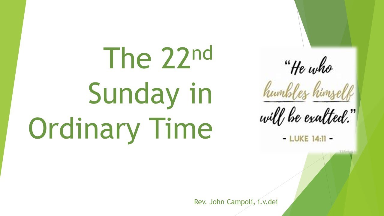 Mass for the 22nd Sunday in Ordinary Time - YouTube