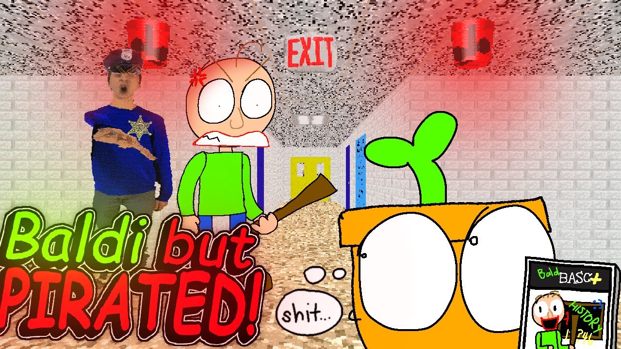 Baldi but PIRATED!!! (PIRATED BALDI'S BASICS V1.4.3 MOD) - YouTube