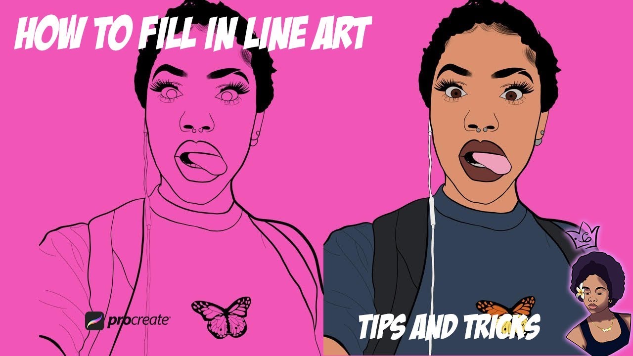 How to Fill in Line Art Fast | Tips and Tricks using Procreate - YouTube