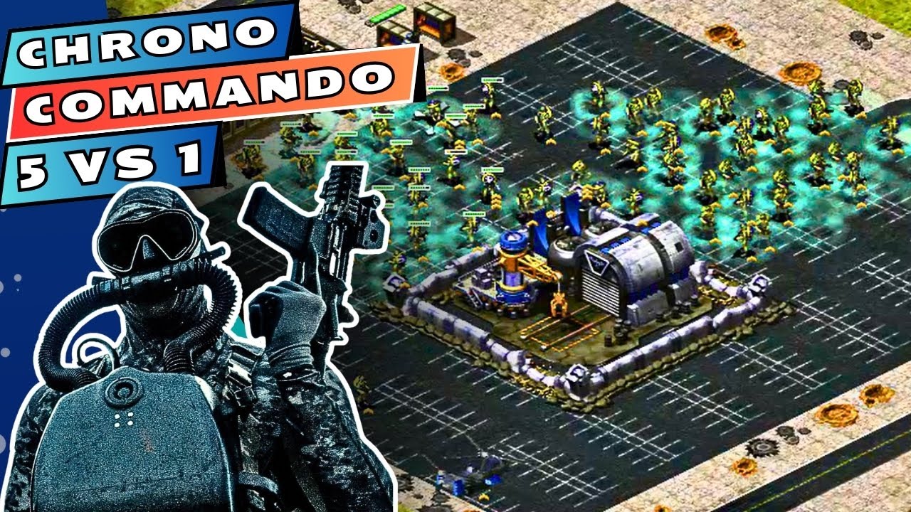Red Alert 2 - 5 Vs 1 - Chrono Commando - No Annoying Commentary - Yuri ...