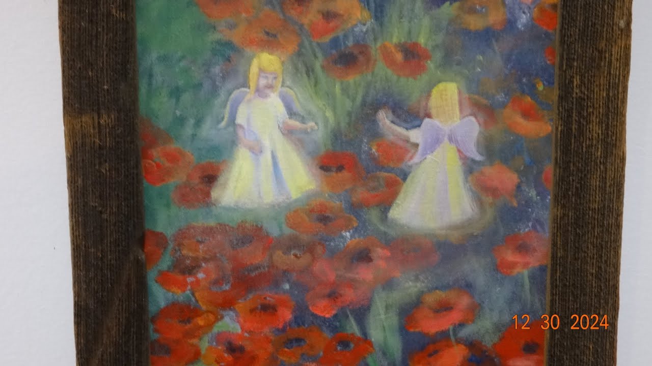 Two angels in a poppy field painting - YouTube