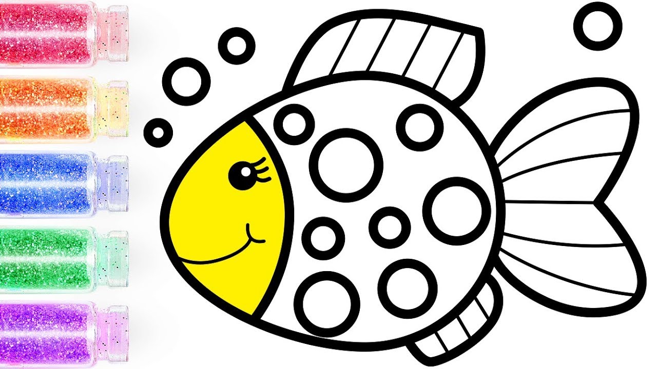 Sand coloring for kids - Fish - YouTube