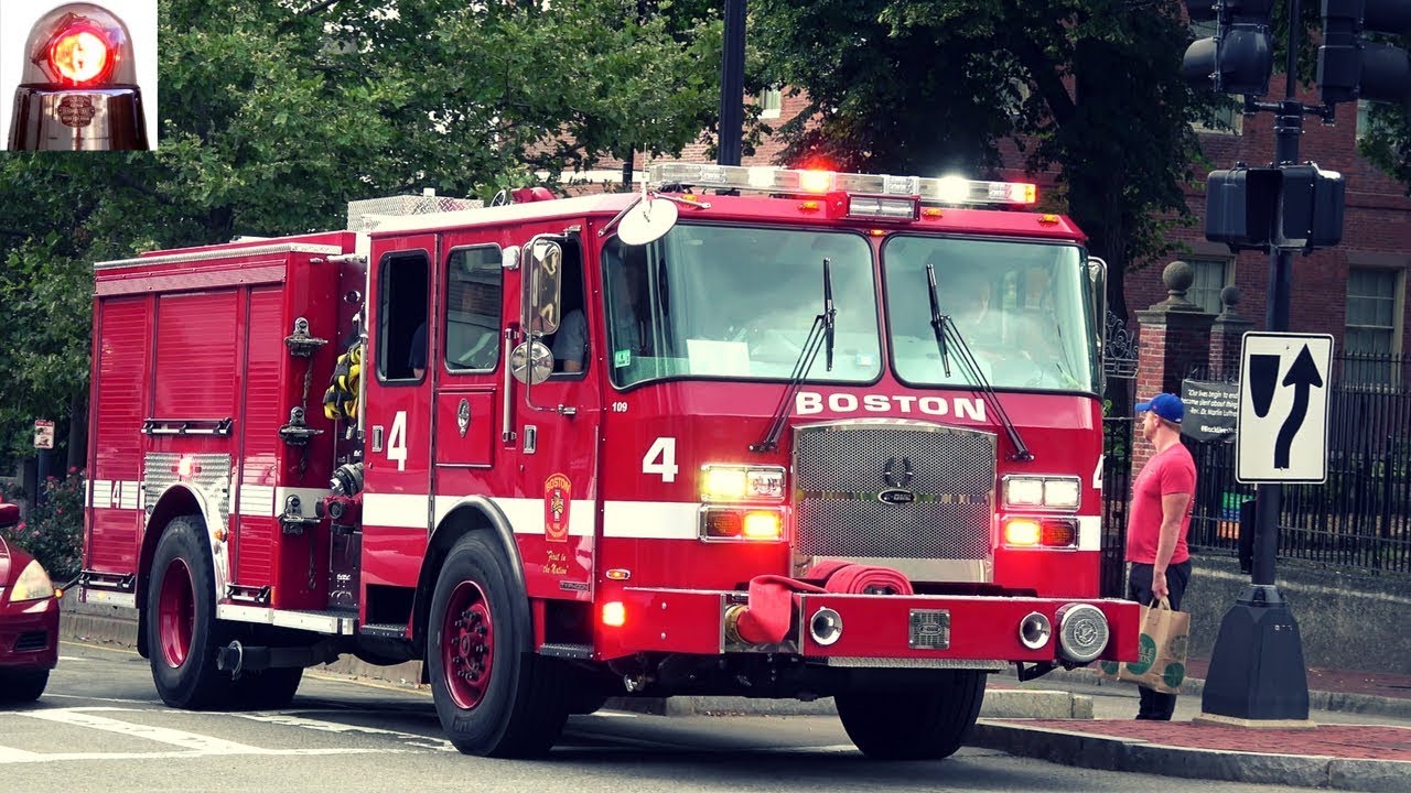 Boston Fire Department Engine 4 Responding with Nice Q Siren - YouTube