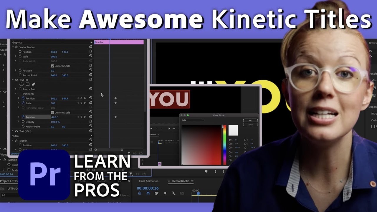 How to Make Moving Titles in Premiere Pro | Motion Graphics Tutorial w ...