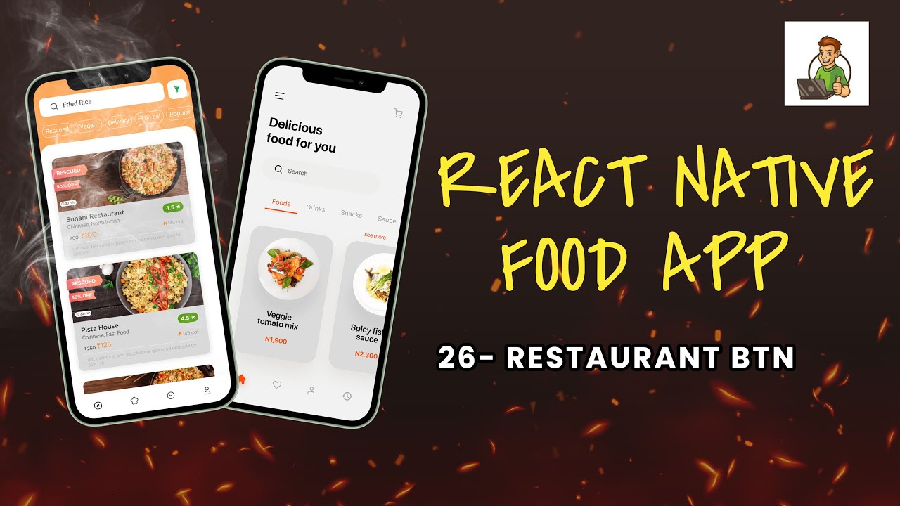 Restaurant Btn | Food Application Using React Native Tutorial #26 - YouTube