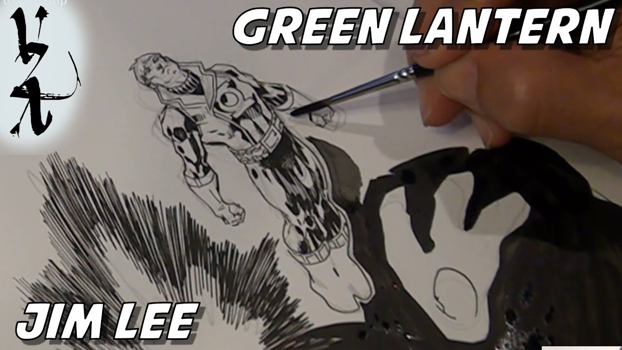 Jim Lee drawing Green Lantern Guy Gardner and Mogo - YouTube