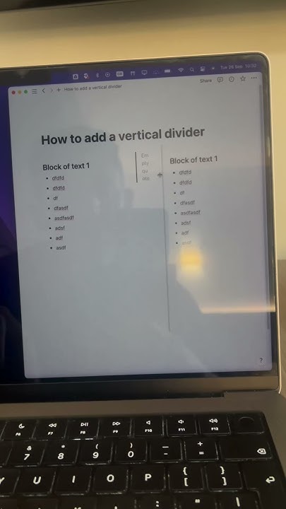 How to add a vertical divider in Notion - YouTube