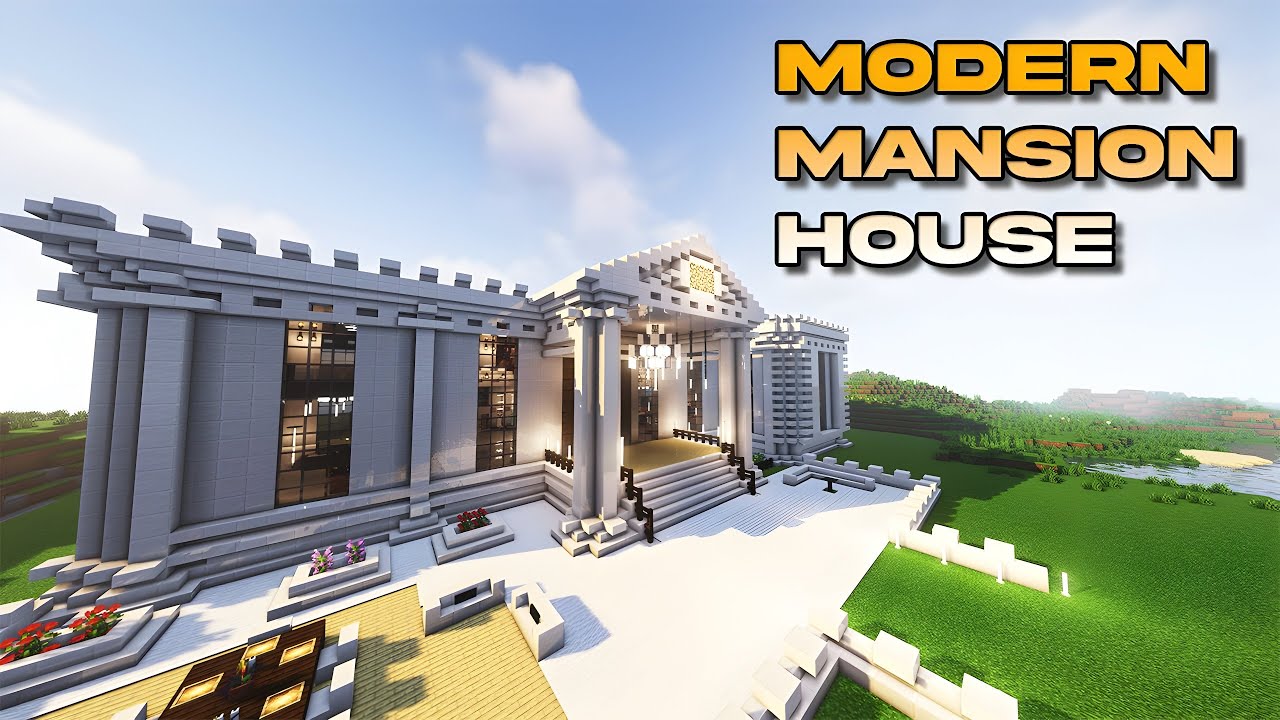 Minecraft: Modern Mansion House Tutorial + Download - YouTube