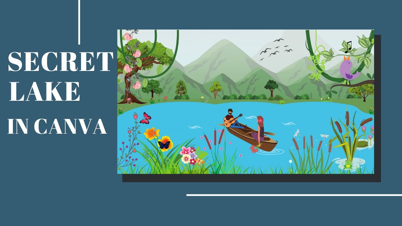 How to make a Secret Lake in Canva | Canva Painting - YouTube