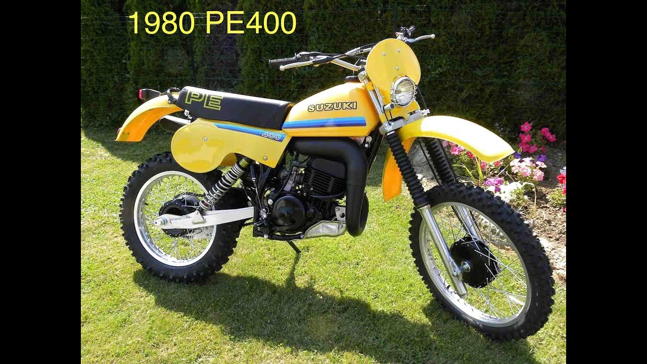 1980 Suzuki PE400 big bore Vintage Enduro racer running with full sound ...