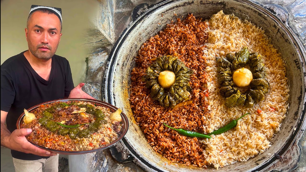 2 types of pilaf in one cauldron | Uzbek pilaf made of rice laser and ...