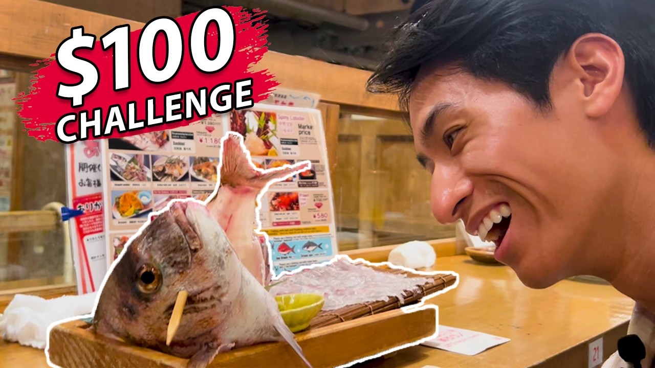 $100 Japan Food Challenge!! Food Frenzy!! - YouTube