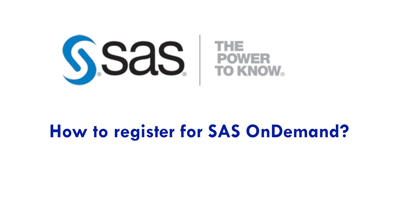 How to register on SAS for OnDemand for Academics - YouTube