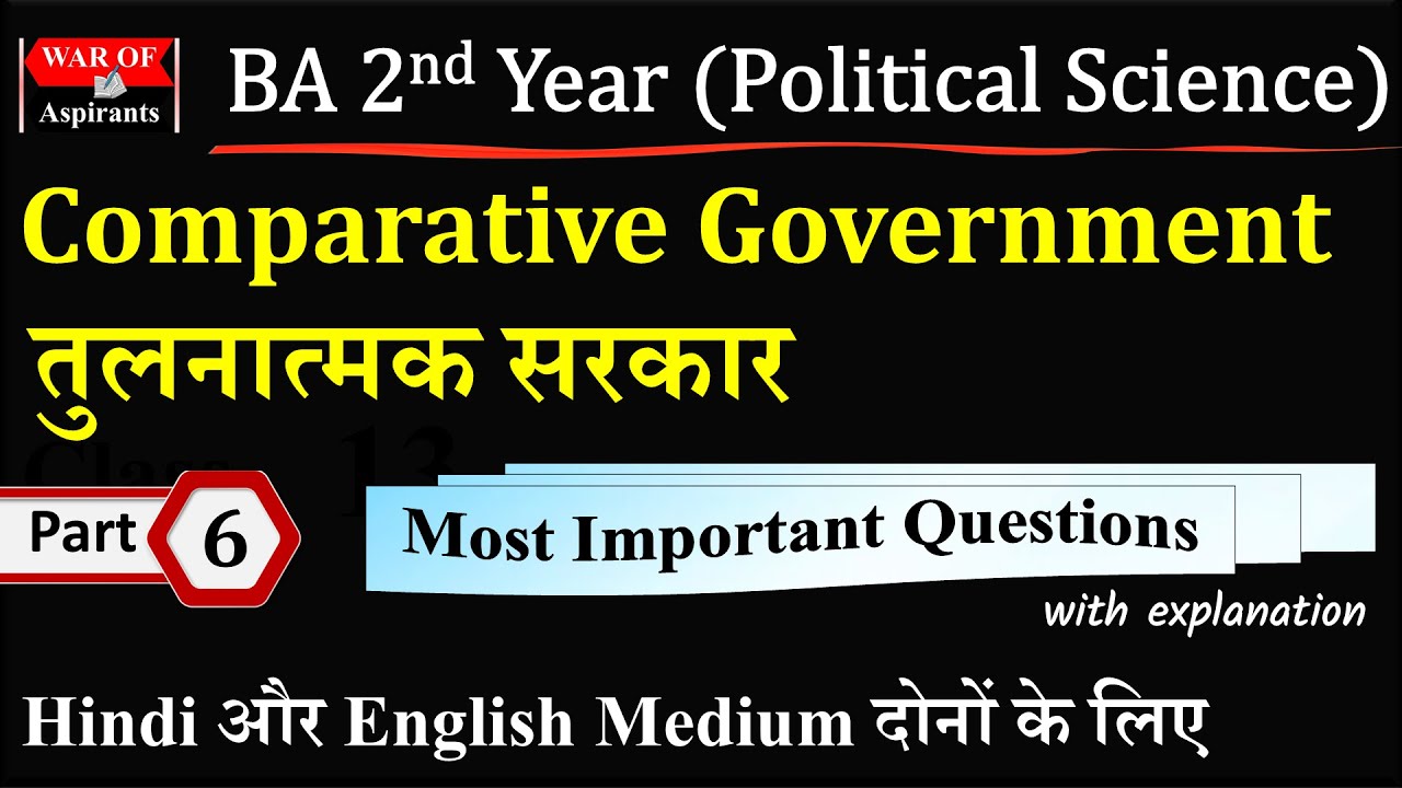 BA 2nd Year Political Science Comparative Government | BA 2nd year ...