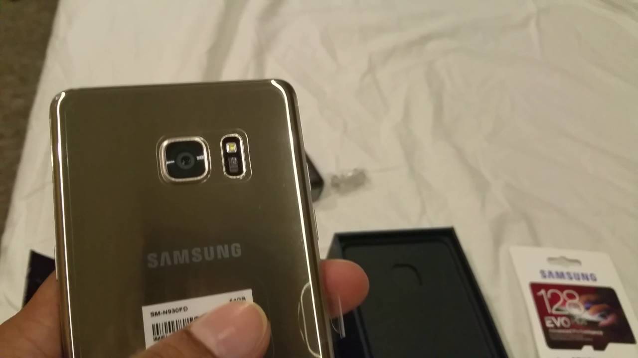 Samsung Galaxy Note 7 Gold Platinum unboxed - YouTube