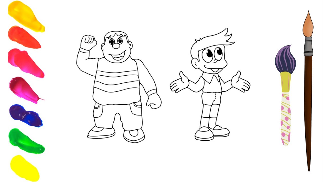 HOW TO COLOR GIAN AND SUNEO - YouTube