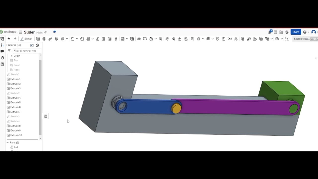 ONSHAPE PROJECT: CRANK SLIDER - YouTube