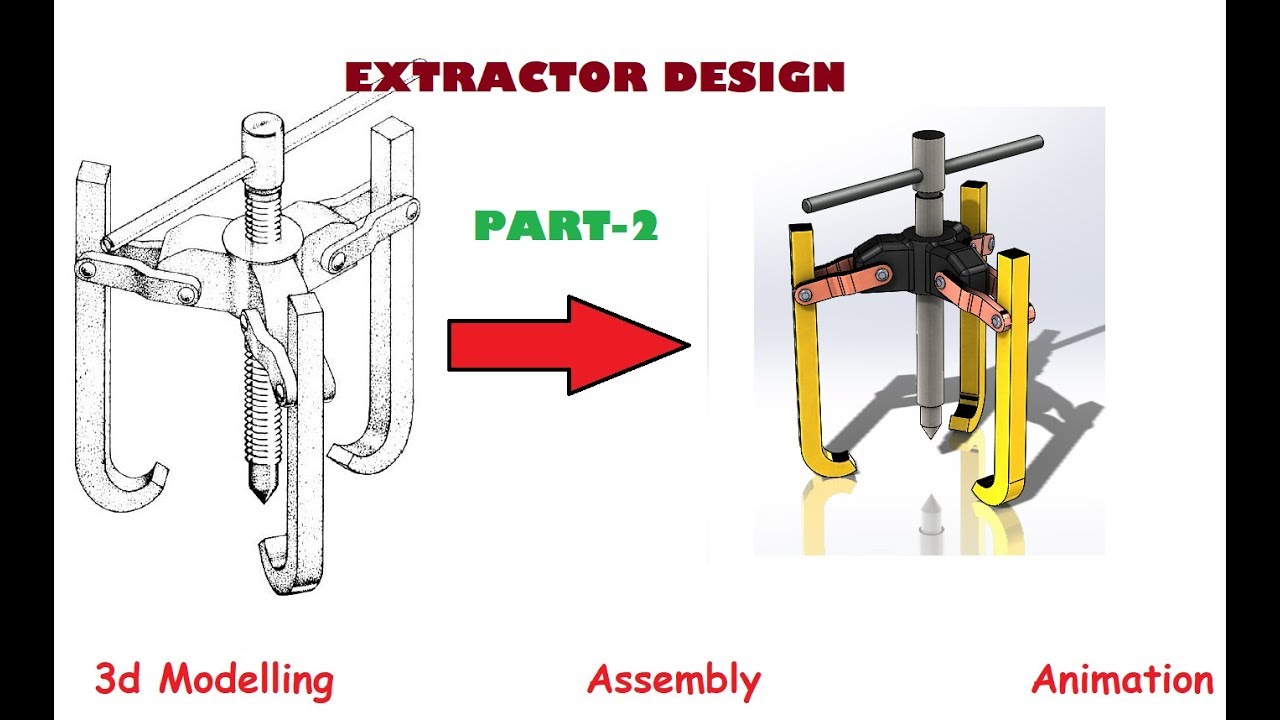 Extractor 3d modelling using solidworks part-2 - YouTube