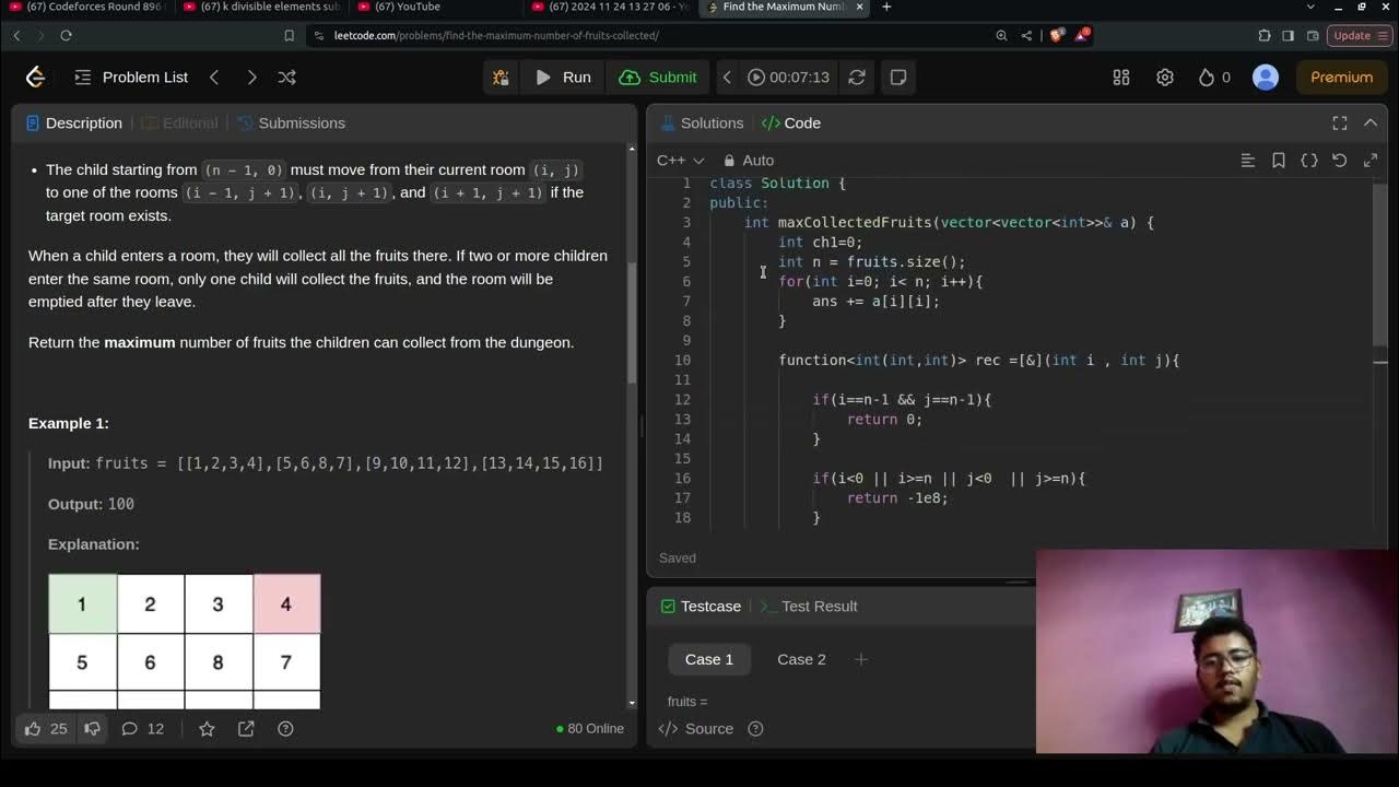 Find maximum number of fruits Taken Leetcode -3363 - YouTube