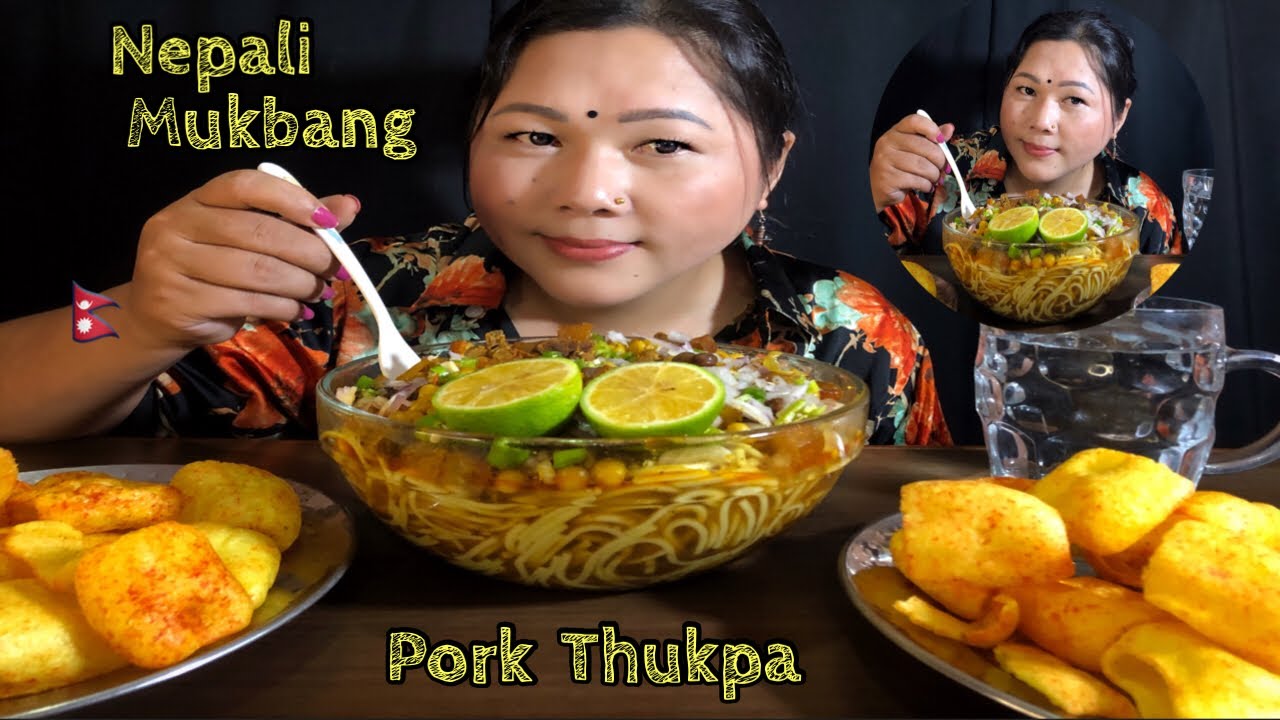 NEPALI STYLE SPICY PORK THUKPA || DHUNGRI CHIPS || KHUSHI CHANNEL ...