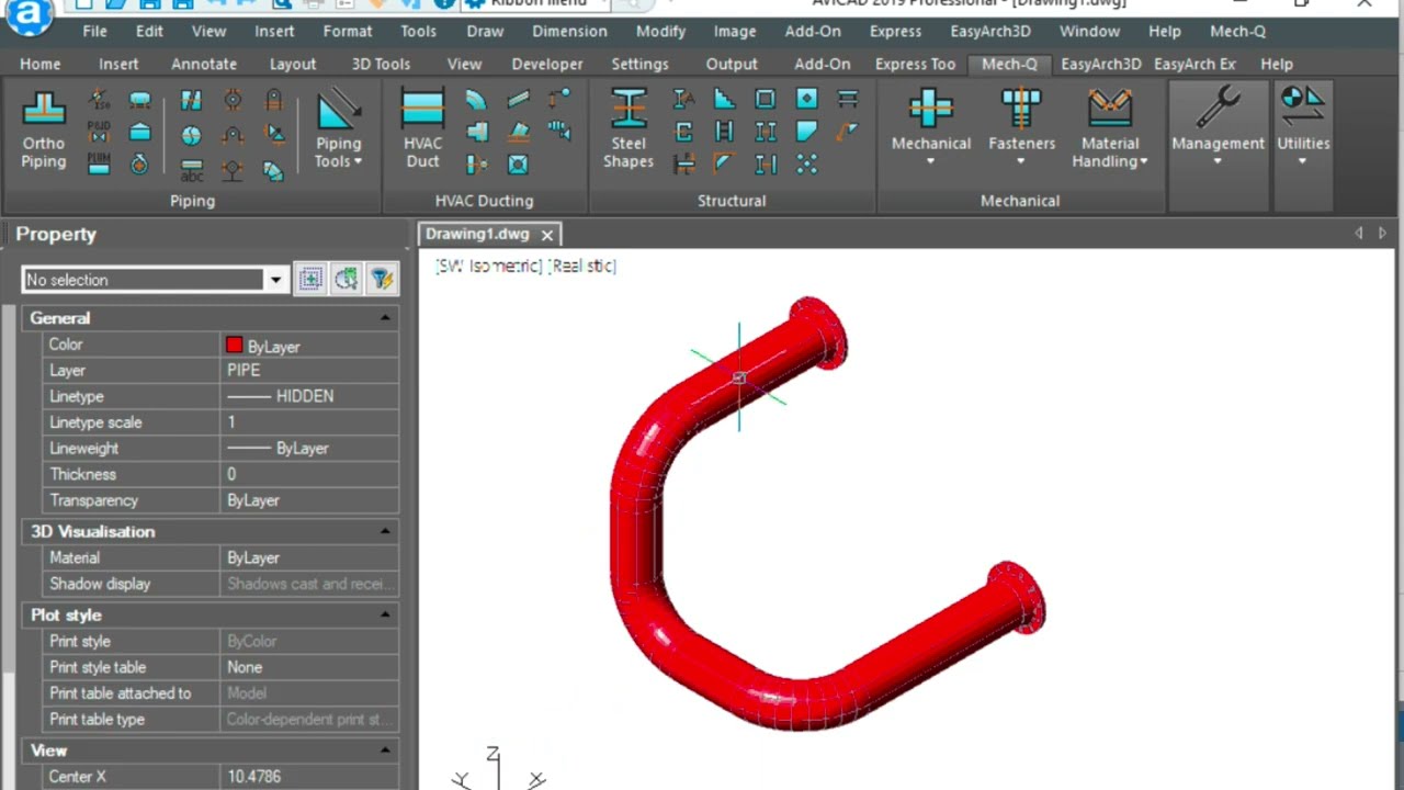 CAD Piping Input : Direct Distance Example - YouTube
