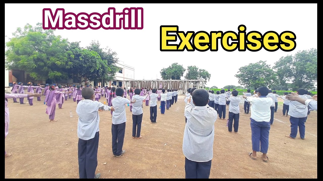 mass drill, physicaleducation, School mass dril class, మాస్ డ్రిల్ ...