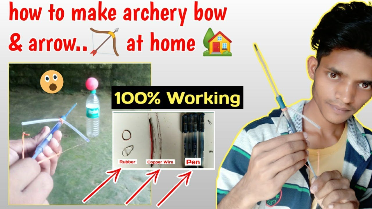 how to make pen arrow bow at home | how to make archery bow and arrow ...