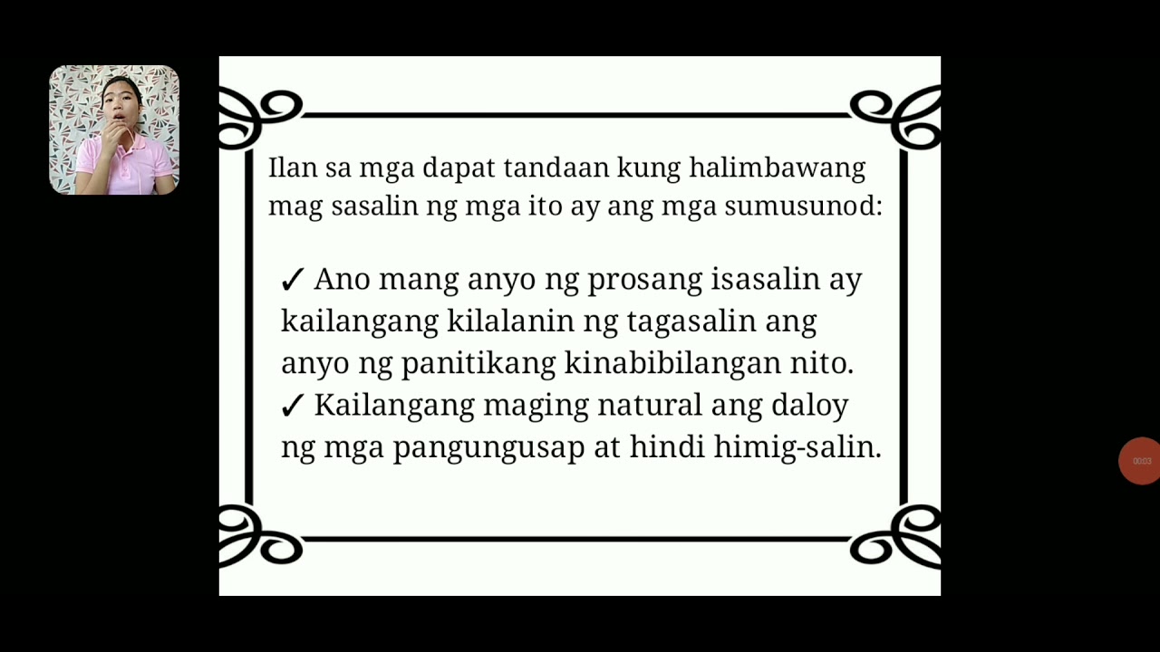 Pagsasalin ng Prosa - YouTube