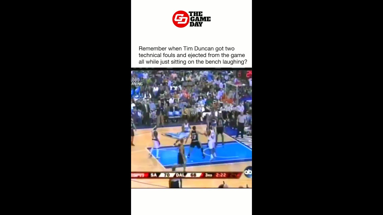 Tim Duncan Gets Ejected For Laughing on the Bench by Joey Crawford ...