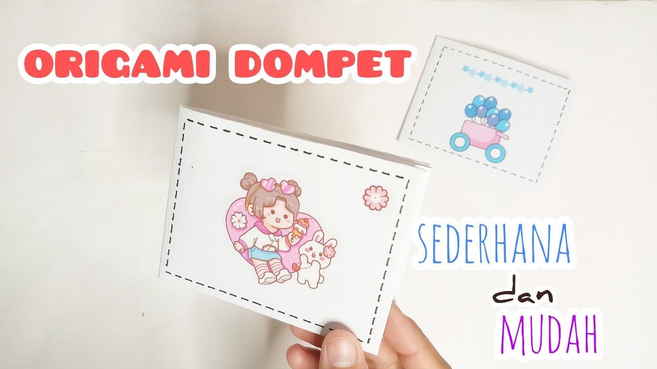 CARA MEMBUAT ORIGAMI DOMPET || DIY mini paper wallet - YouTube