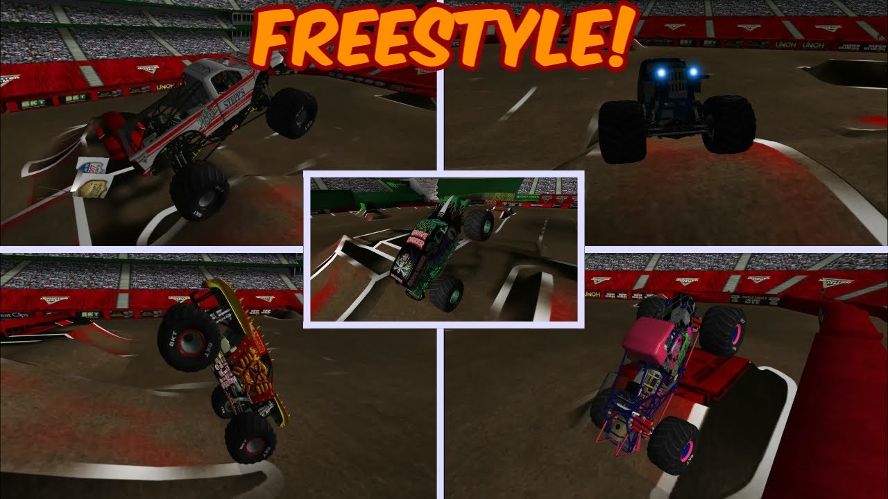 Rigs Of Rods Monster Jam 5 Truck Freestyle - YouTube