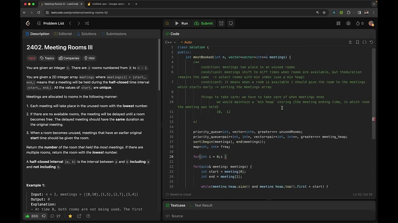 Meeting Rooms III | Leetcode - Hard | Heaps | Google Coding interview Question - YouTube