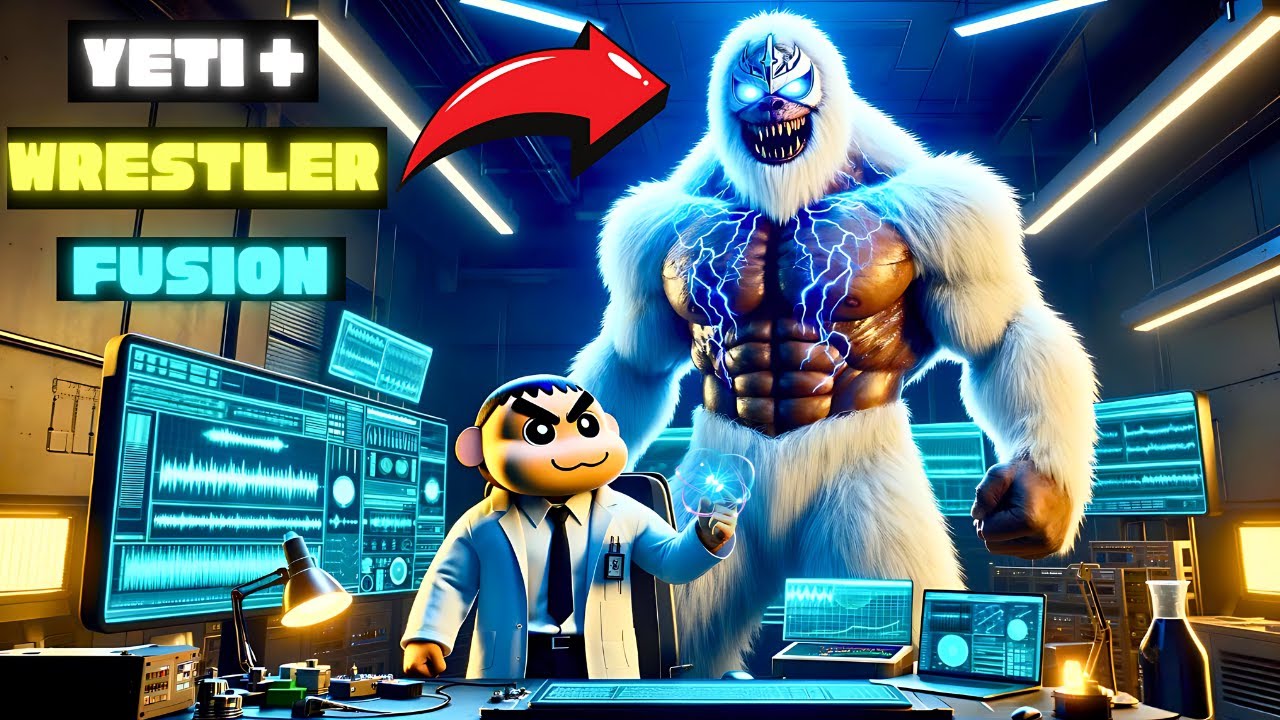 SHINCHAN Creates a SUPREME Wrestler YETI in Animash! ( ULTIMATE FUSION ...