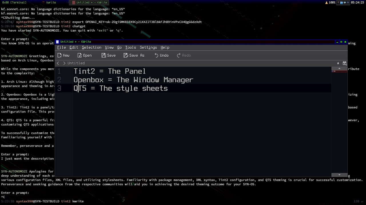 SYN-OS: #12 Discussing Various Components, Tint2, Openbox, QT5 | A ...