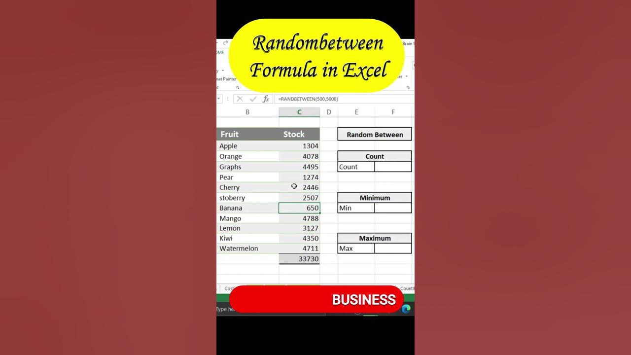 How To Use Randbetween Formula In Excel | Random Between In Excel To ...