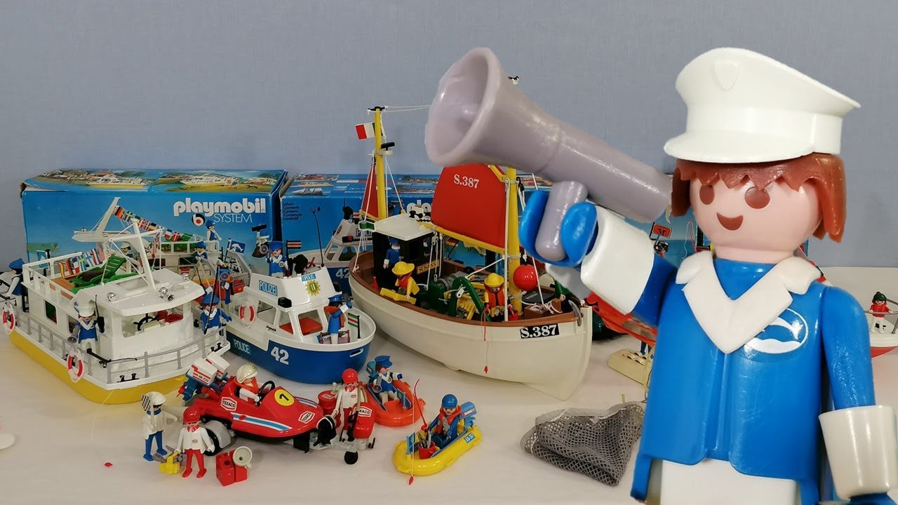 PLAYMOBIL Boote 1978-1986 mit Fischkutter Susanne 3551 von 1983 - YouTube