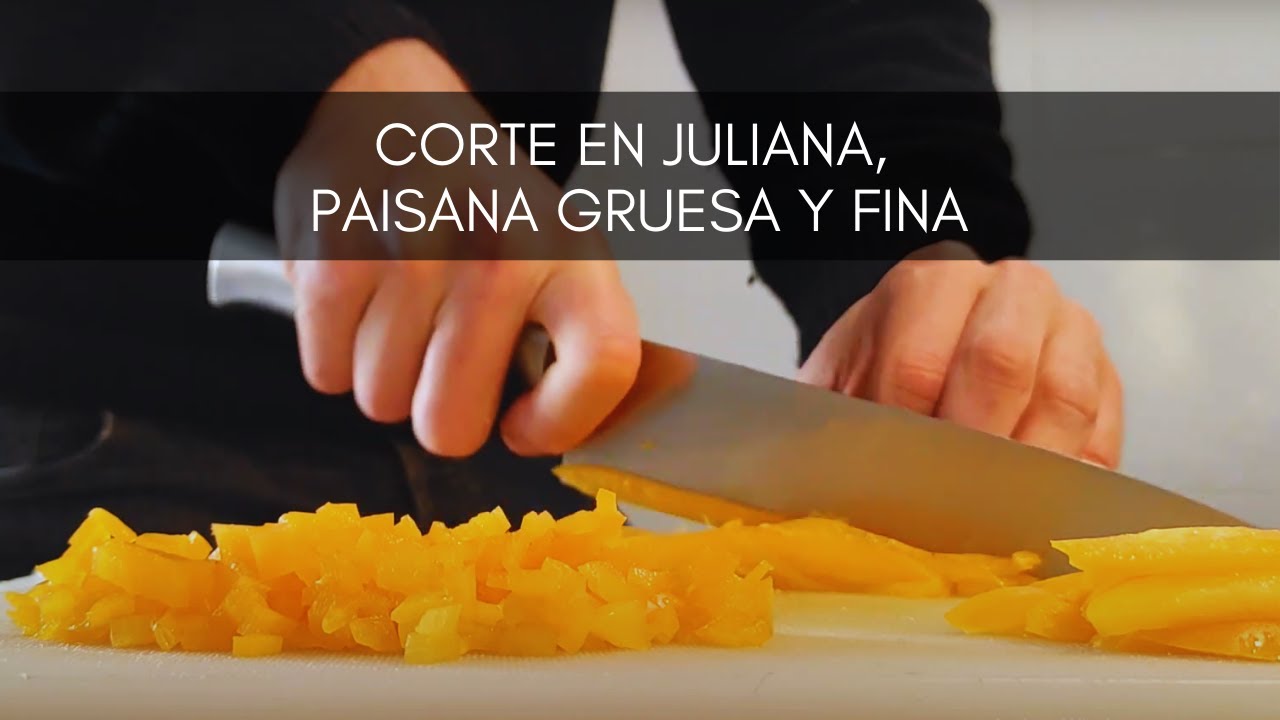 Cortar pimiento en juliana, paisana gruesa y paisana fina - Tipos de ...