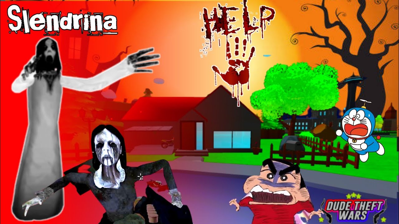 Slendrina Ghost attacked in Dude Theft Wars | Horror Slendrina - YouTube