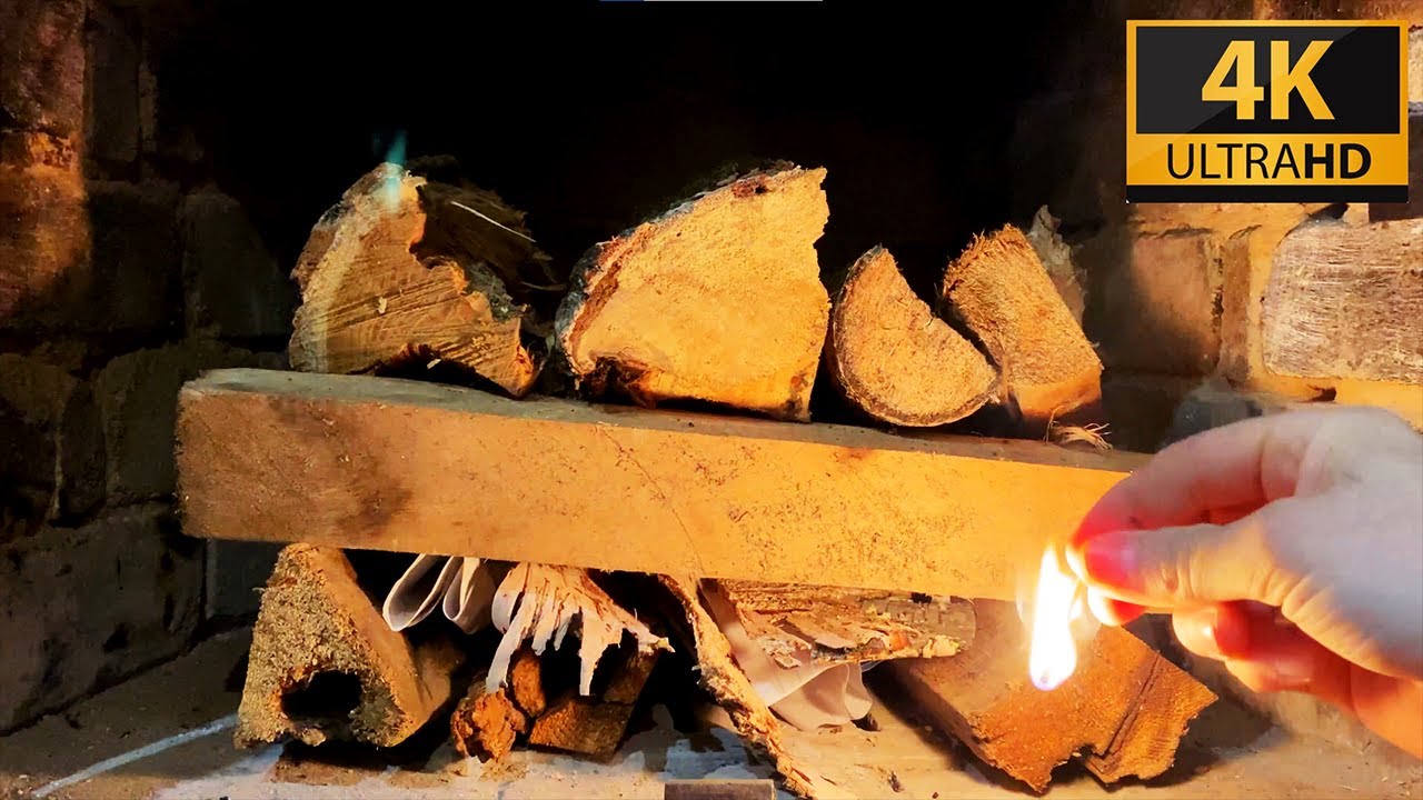 Fire. Relax A fireplace 4K🔥 is burning with crackling fire.How to ...